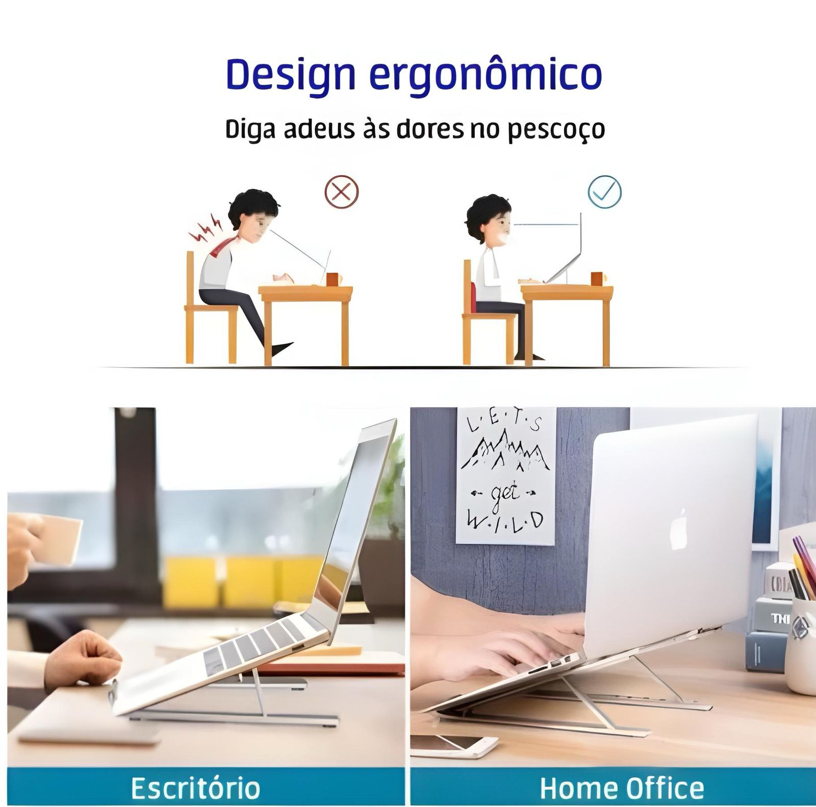 Suporte Para Notebook E Tablet Dobrável Em Alumínio Hrebos HS-014 ...