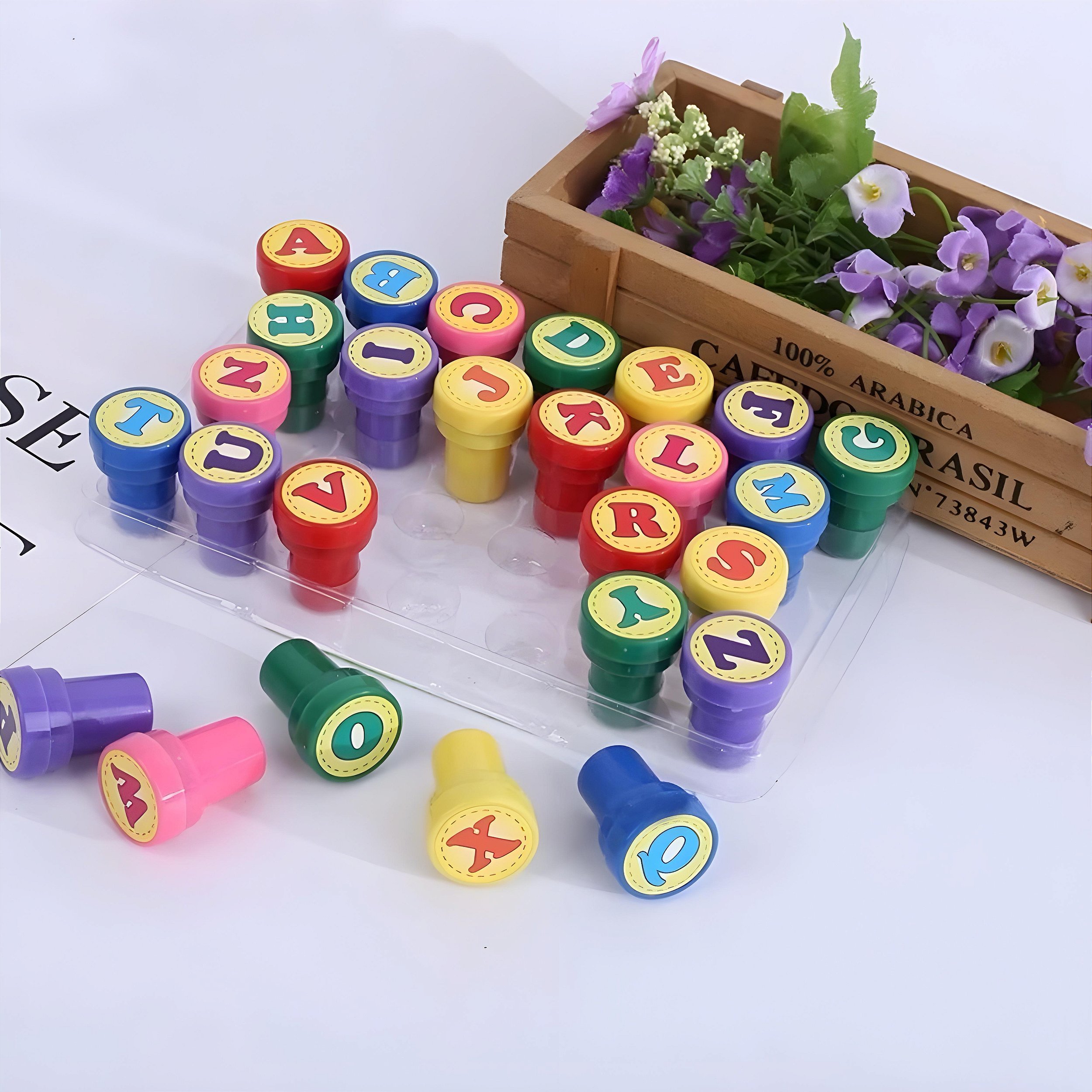 Kit Carimbo Letras Alfabeto 26 Unidades Uniso KC-15 - Importados NAVI ...