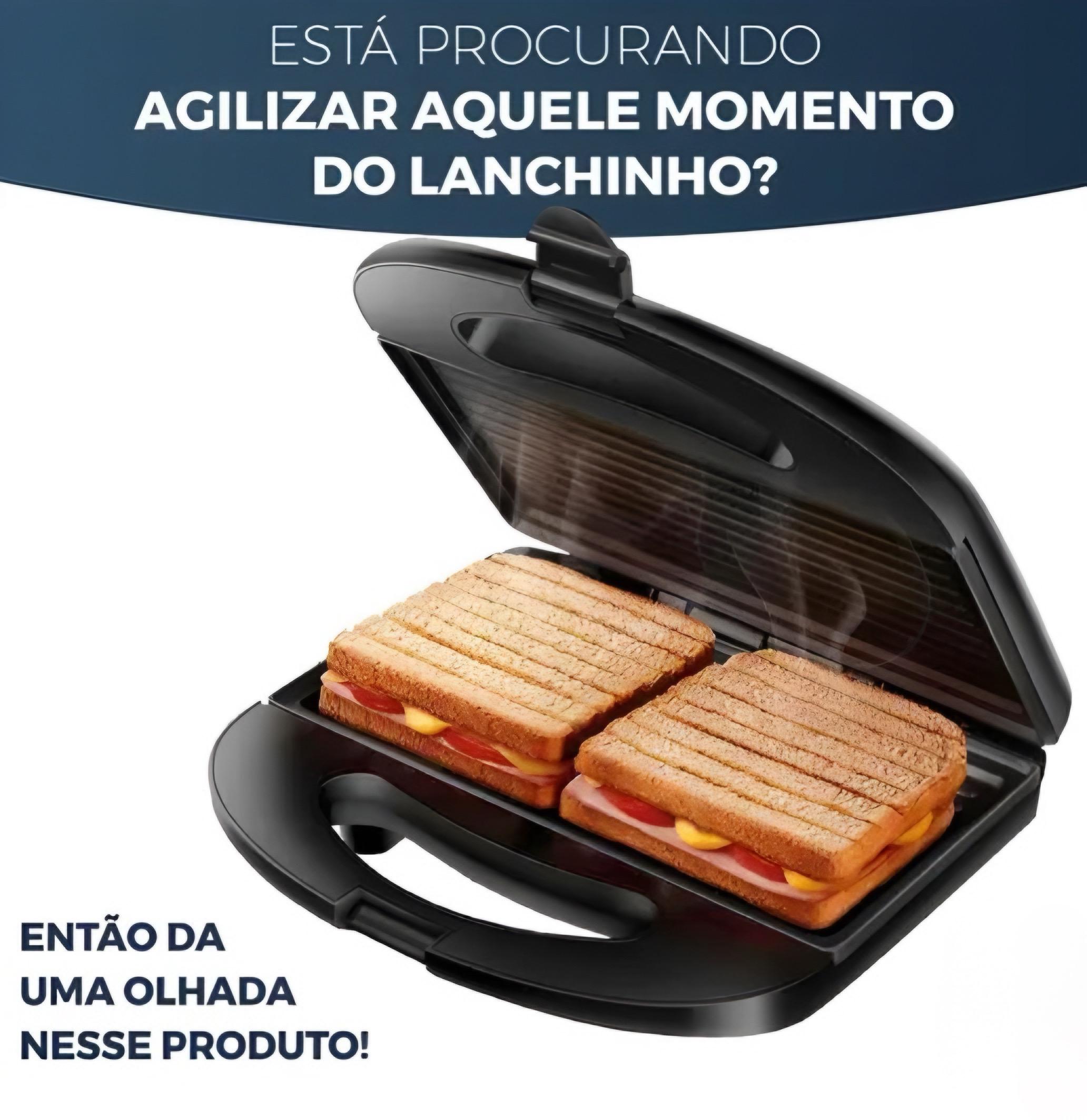 Sanduicheira Elétrica Grill Inox 750W 110V Bak BK-SAND750 - Importados NAVI Atacado