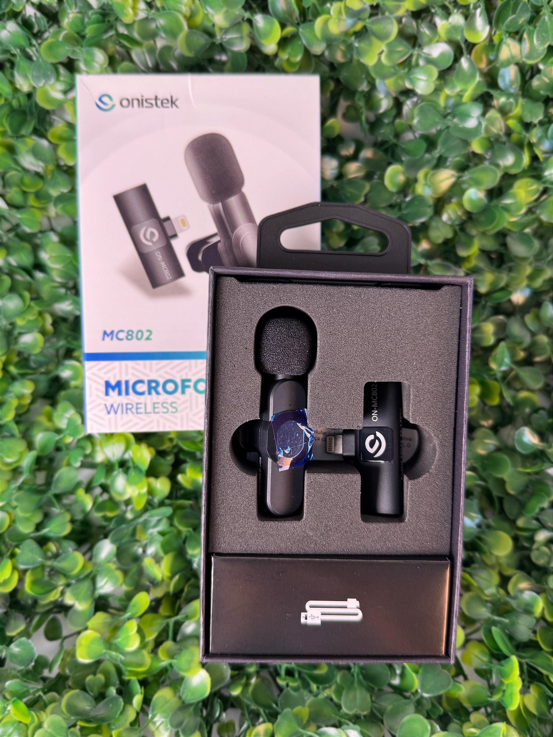 Microfone Lapela Sem Fio Lightning Plug And Play Onistek MC802 - Importados NAVI Atacado