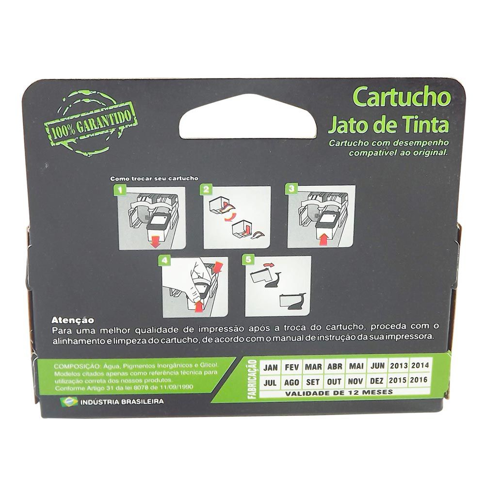 Caixinha para Cartucho de Tinta Remanufaturado HP 21 ao 122, Lexmark 16 ... Caixinha para Cartucho de Tinta Remanufaturado HP 21 ao 122, Lexmark 16 ...