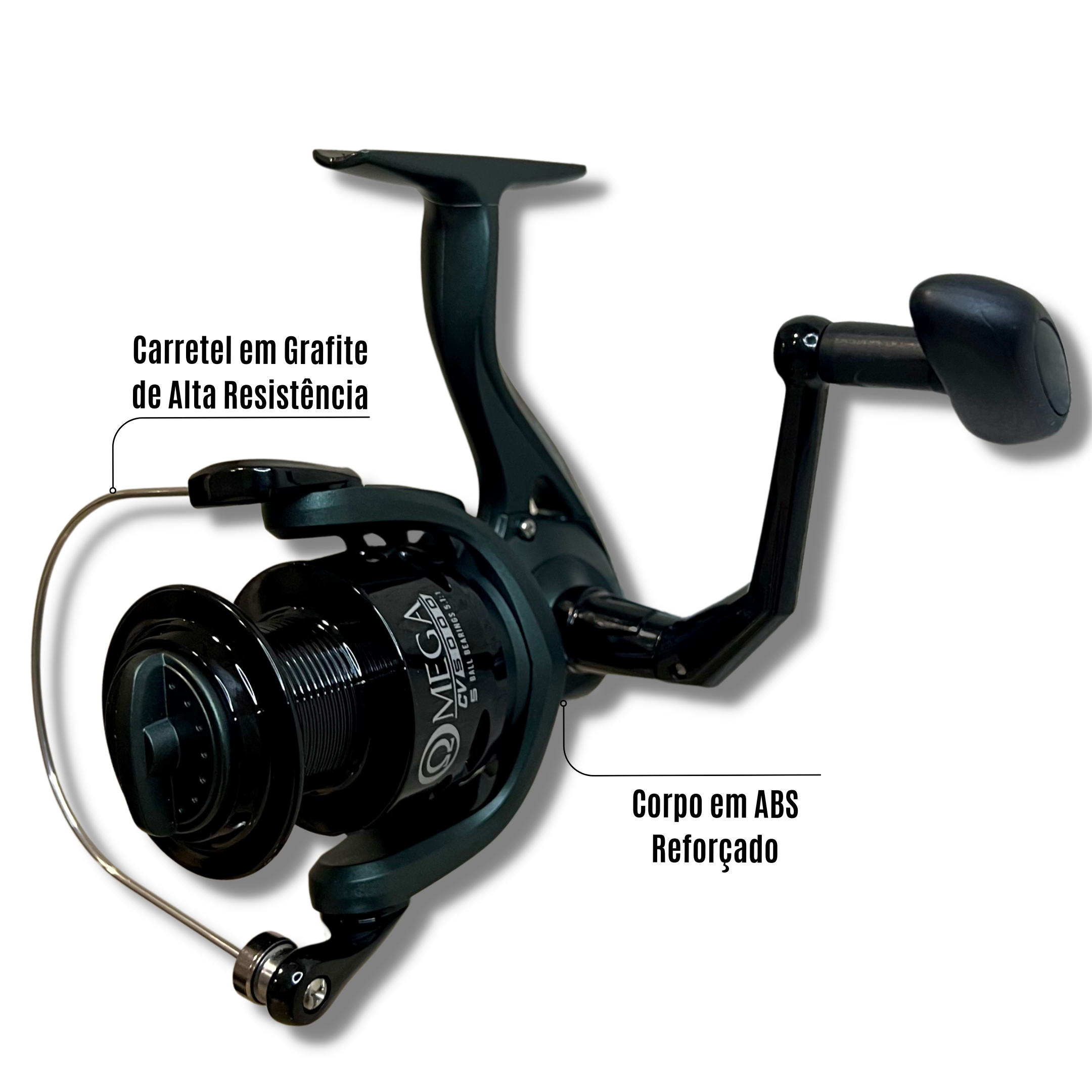 Kit Pesca Média Pesada Vara Hard Line 1,80m 30lbs + Molinete Omega 5000 ...