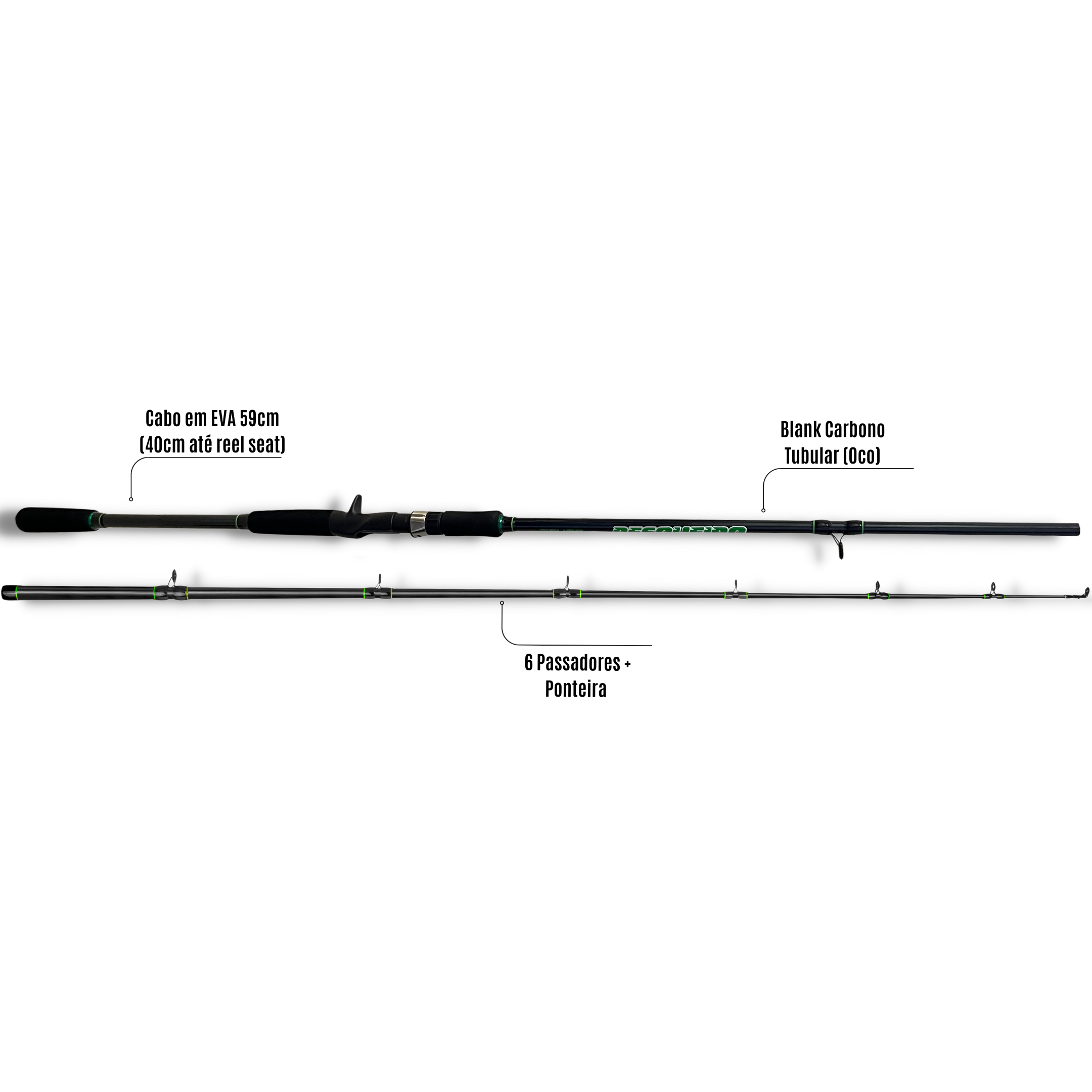 Kit Pesca Pesada Vara Pesqueiro 2,10m 50lbs + Carretilha BG K-6000 6r ...