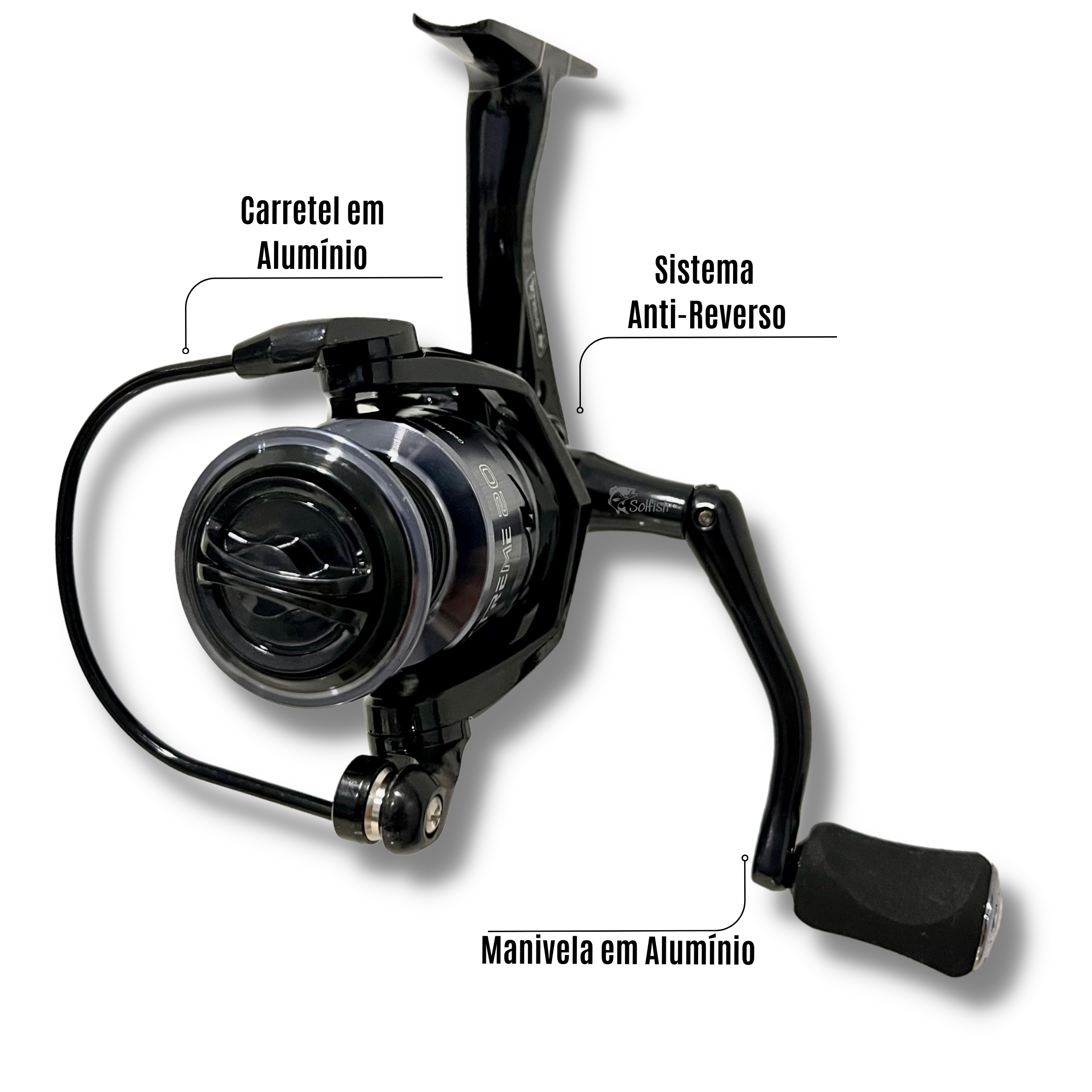 Molinete Albatroz Xtreme 20 Preto 4 Rolamentos - Solfish - Qualidade ...