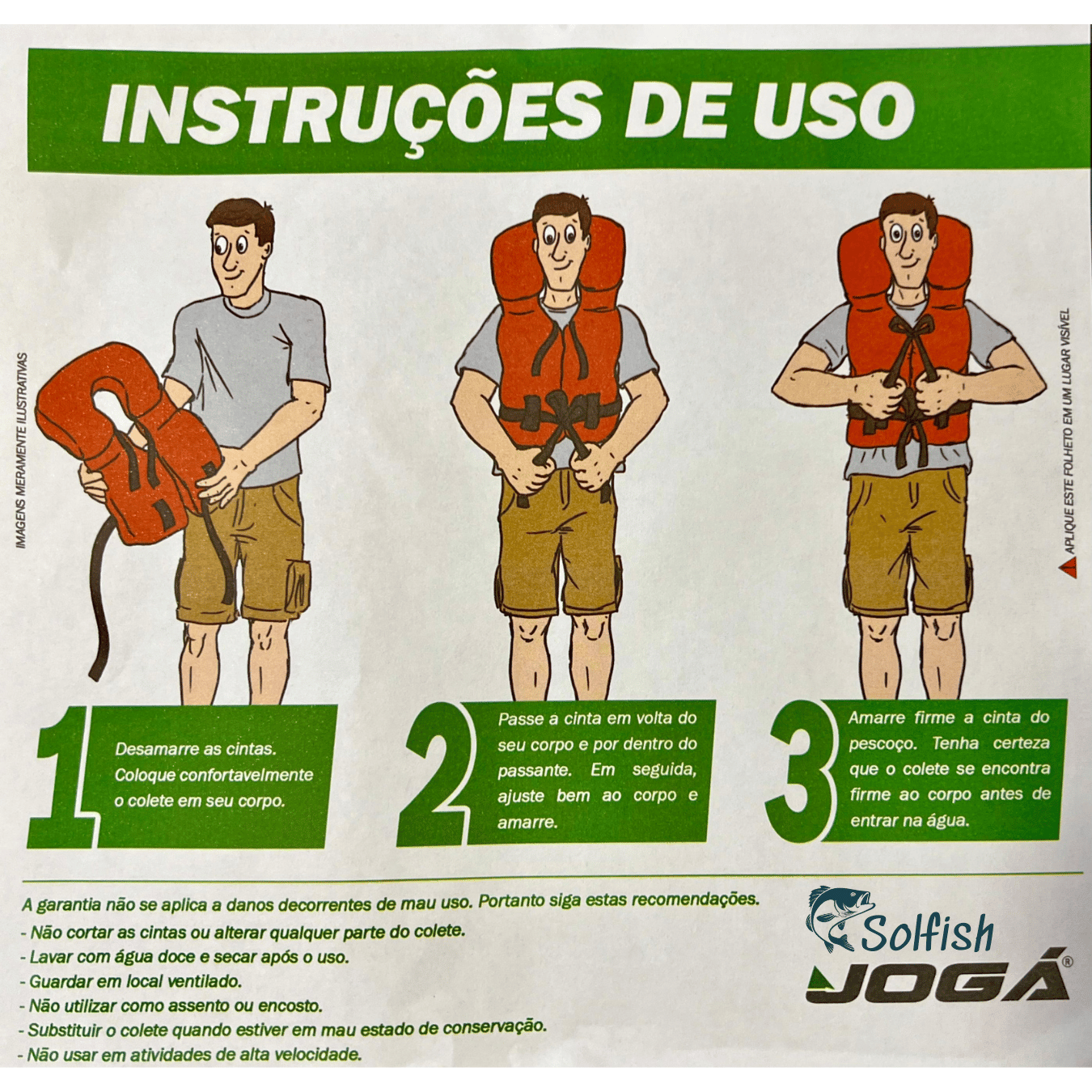 Colete Salva Vidas Homologado Joga Safety Laranja - P - Solfish ...