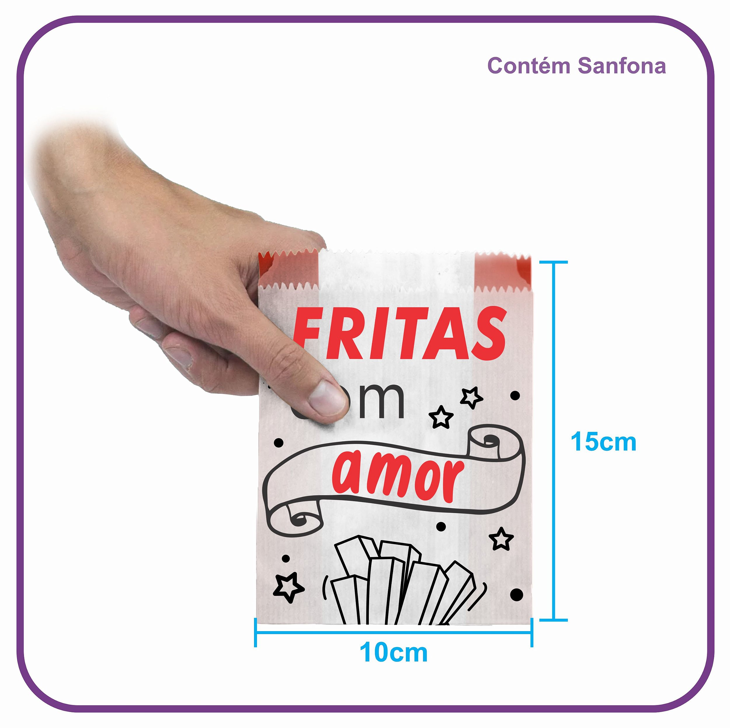 Saco para Batata Fritas - Kraft Branco (500 Unidades) - Dalpack Embalagens