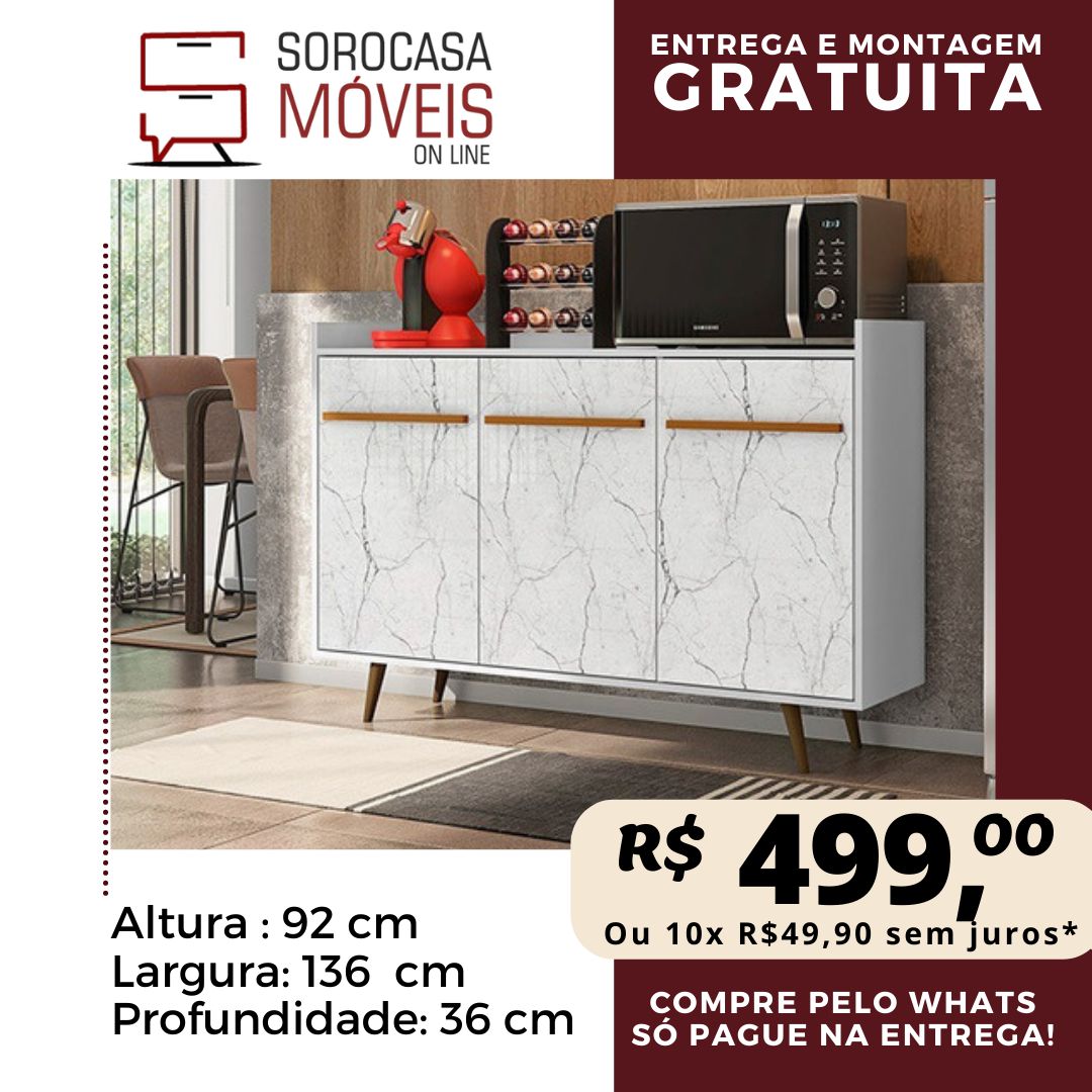 APARADOR BUFFET QUARTZO BECHARA - SOROCASA MÓVEIS on line