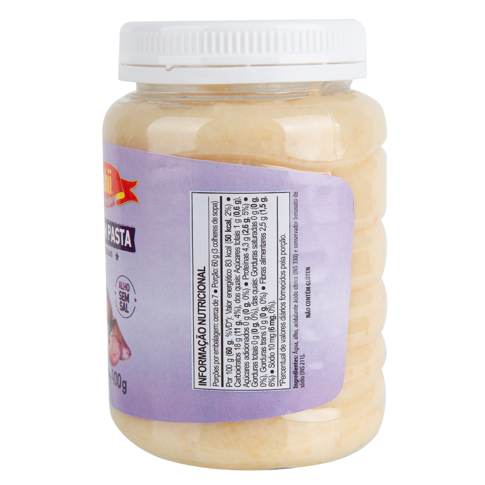 Alho Em Pasta Sem Sal 400g - Produtos Oishii