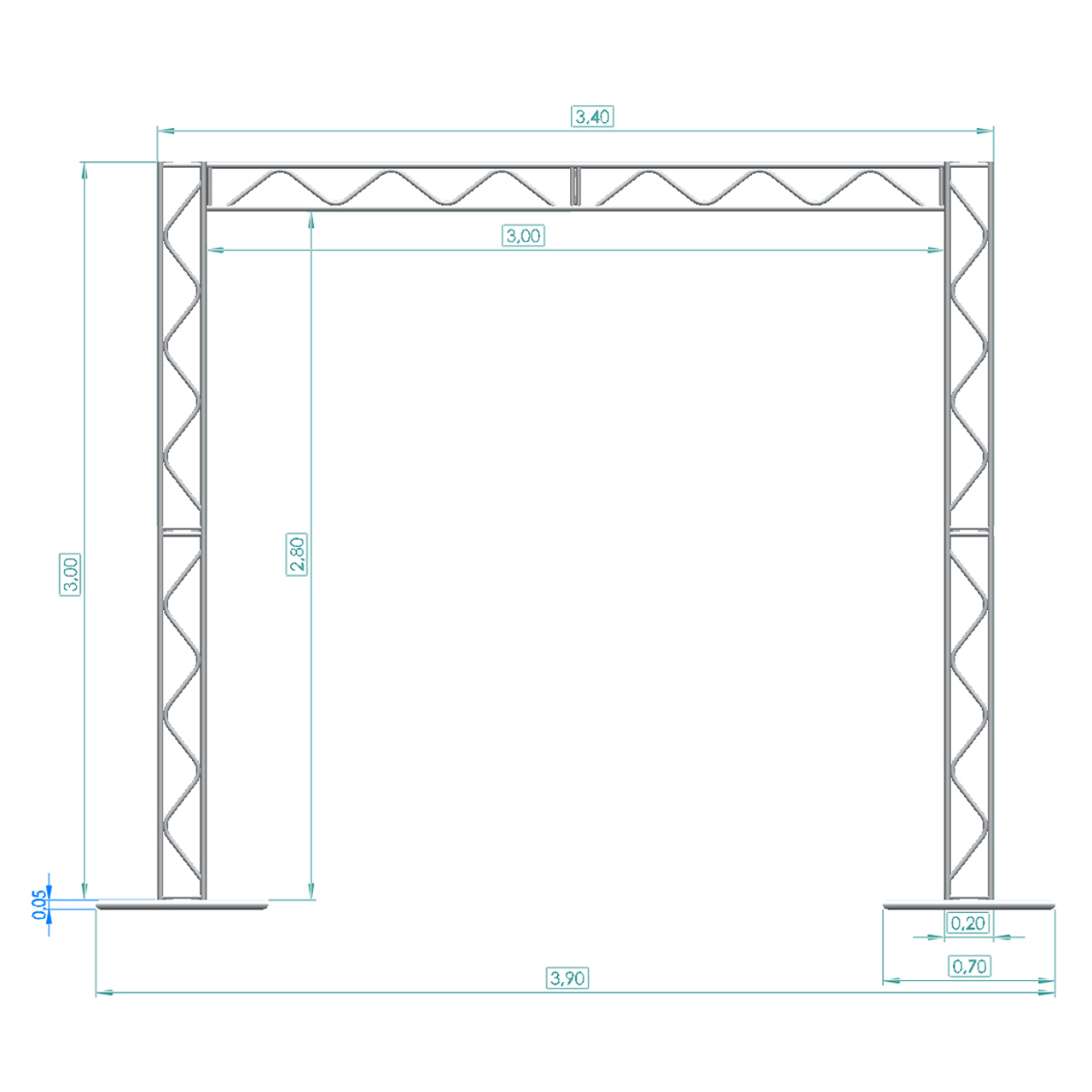 Kit Trave Aço Q20 3m x 3m - LOCAÇÃO São José dos Campos - Artshows