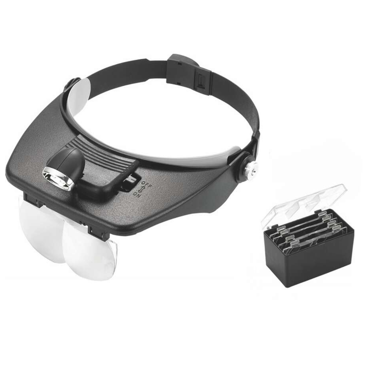 Lupa De Cabeça Profissional 2 Leds 4 Lentes De Aumento Vuemax-Pro ...