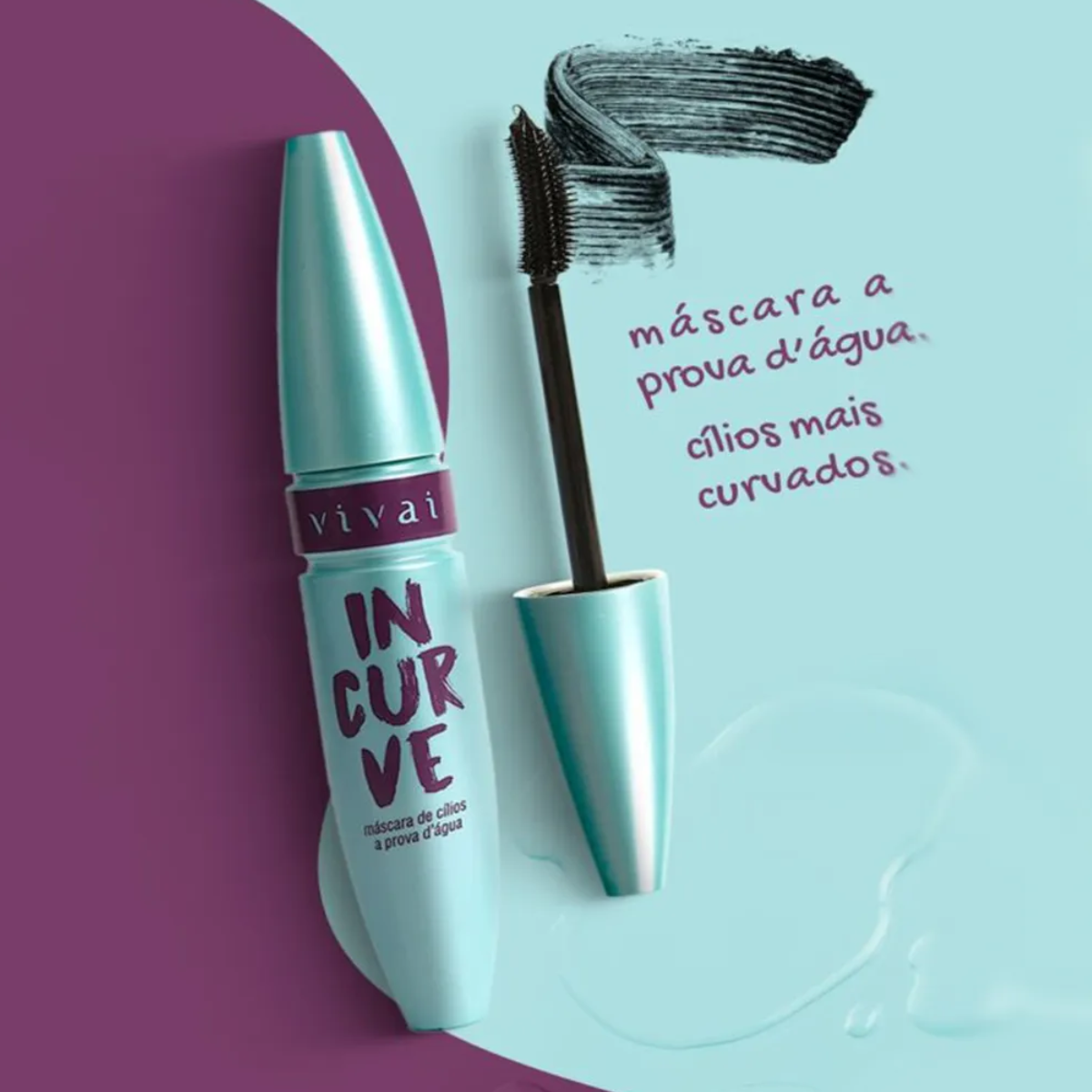 Máscara de Cílios Incurve Á Prova D'Agua Vivai - Cosméticos Natalia