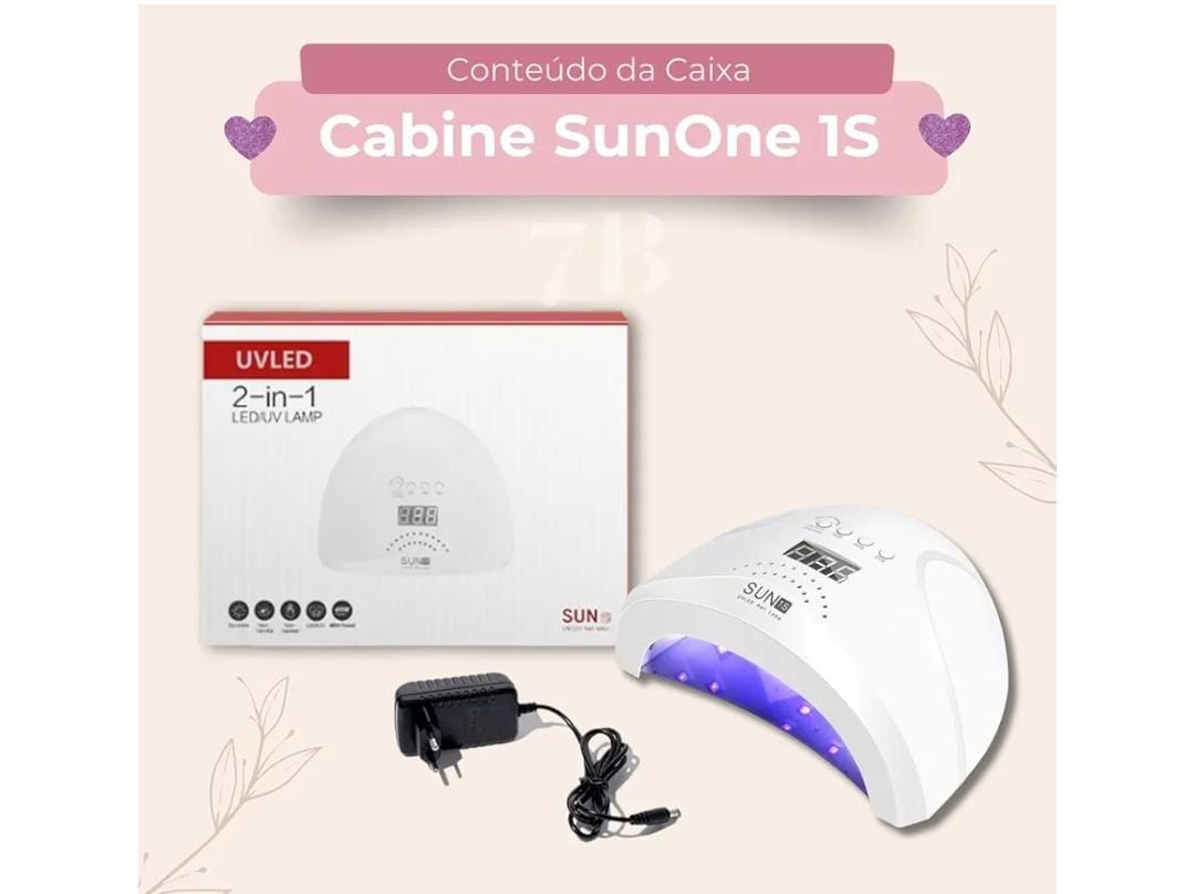CABINE FAN NAILS SUN 1S LED FUNDO ESPELHADO 48W BIVOLT - Esmaltaria Lorean