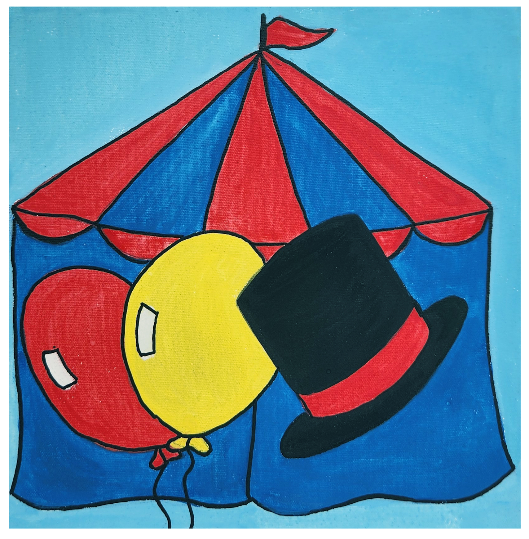 Tela Riscada Circo 17x17 cm - Loja oficial Daiara