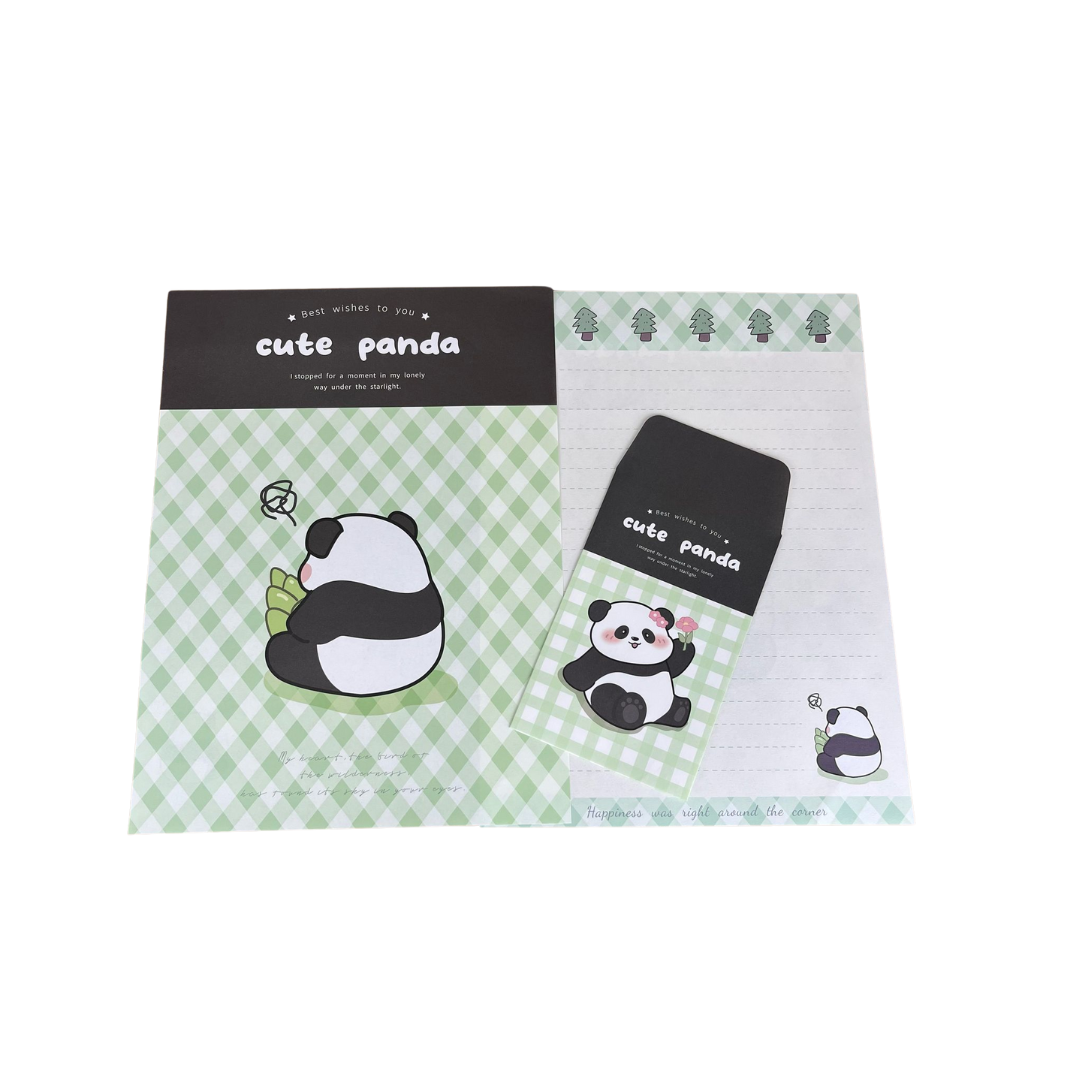 Kit 6 Papéis de Carta e 3 Envelopes de Panda - Papel Picado - Papelaria ...