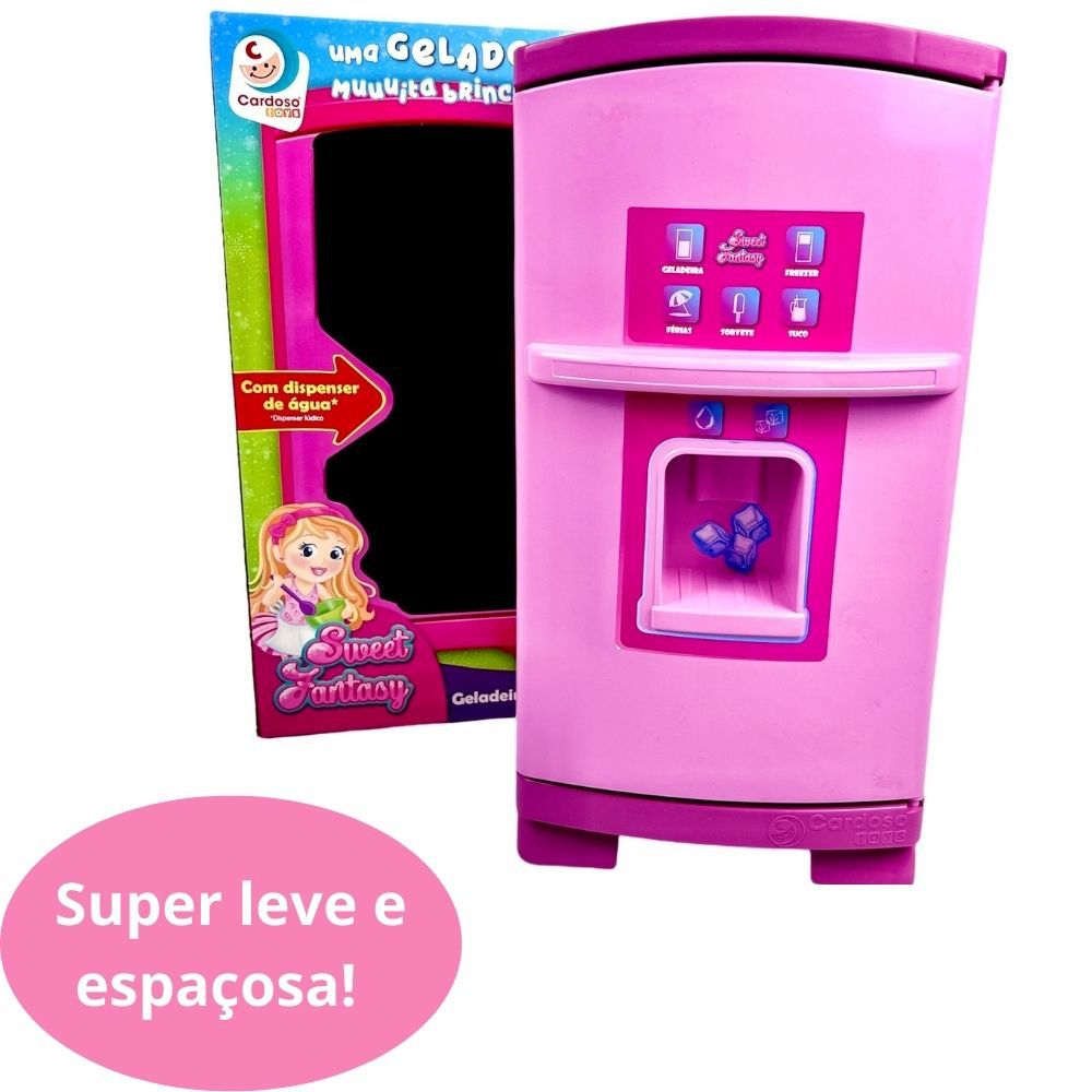 Mini Geladeira Infantil Cozinha Criança Grande Rosa Menina - Fazendo ...