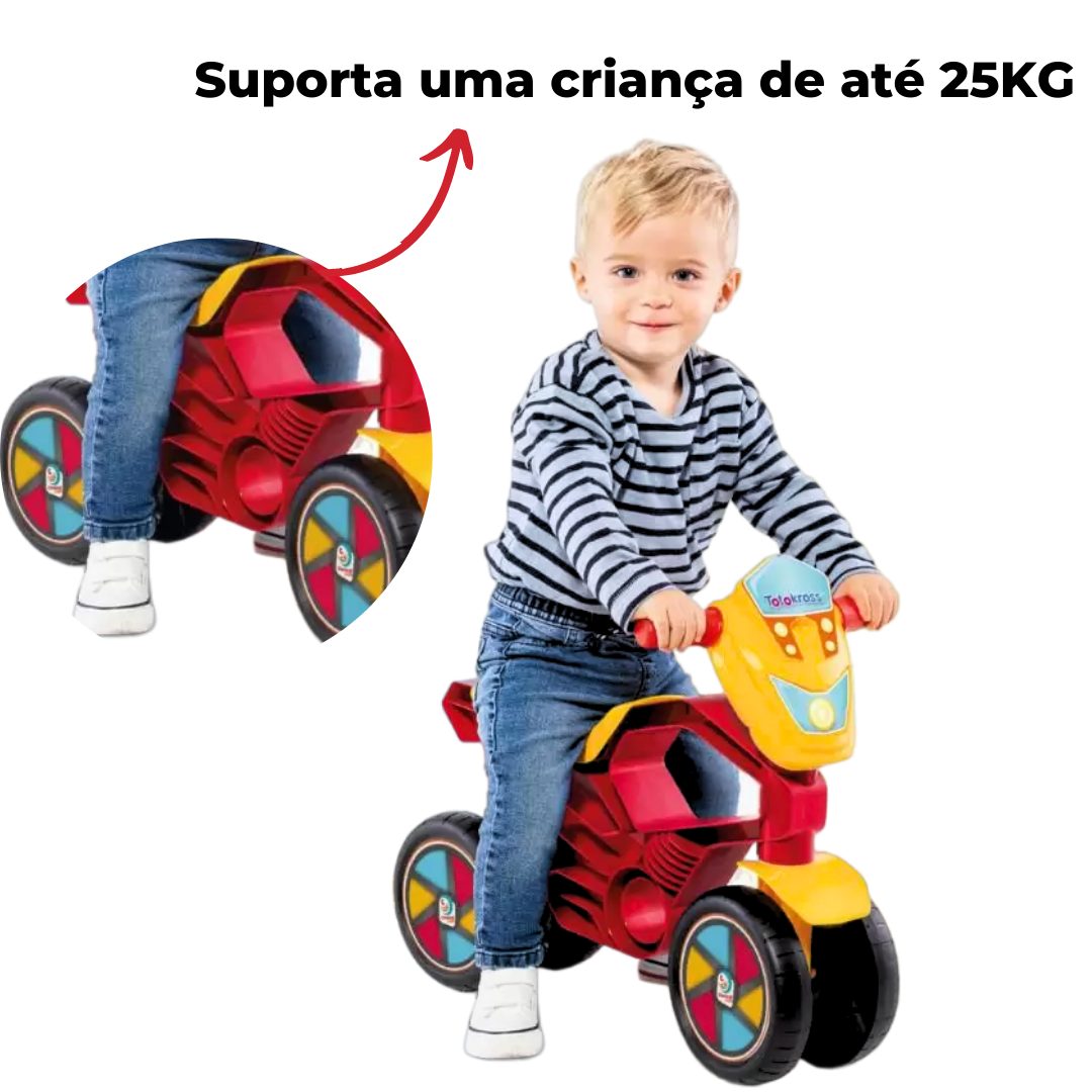 Totokross Motoca Vermelha 4 Rodas Sem Pedal - Fazendo Seus Filhos Felizes