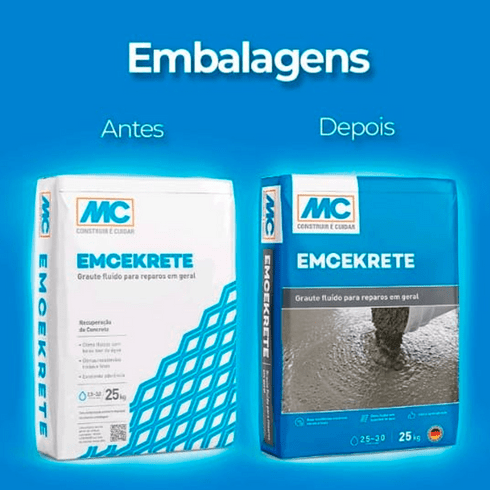 Grout Emcekrete 40 (Saco 25kg) - MC BAUCHEMIE - Comercial Carvalho ...