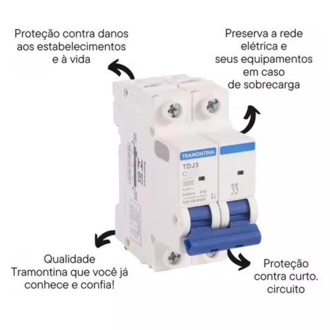 Disjuntor TDJ3 ‘DIN’ Bipolar 32A C – TRAMONTINA - Comercial Carvalho - Distribuidor Atacadista ...