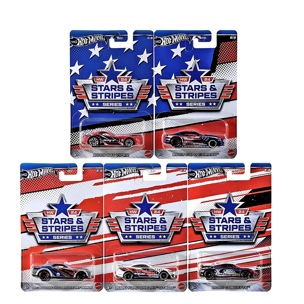 Hot Wheels 2024 Stars & Stripes Series Set 5 Miniaturas - GRT01 - Mini ...