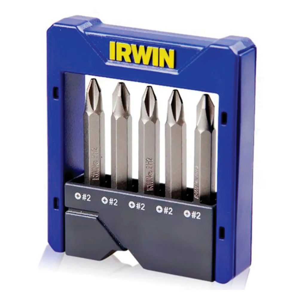 Jogo de Ponteiras Power Bits Ph2 50mm 5 Peças com Estojo Irwin 1865323 ...