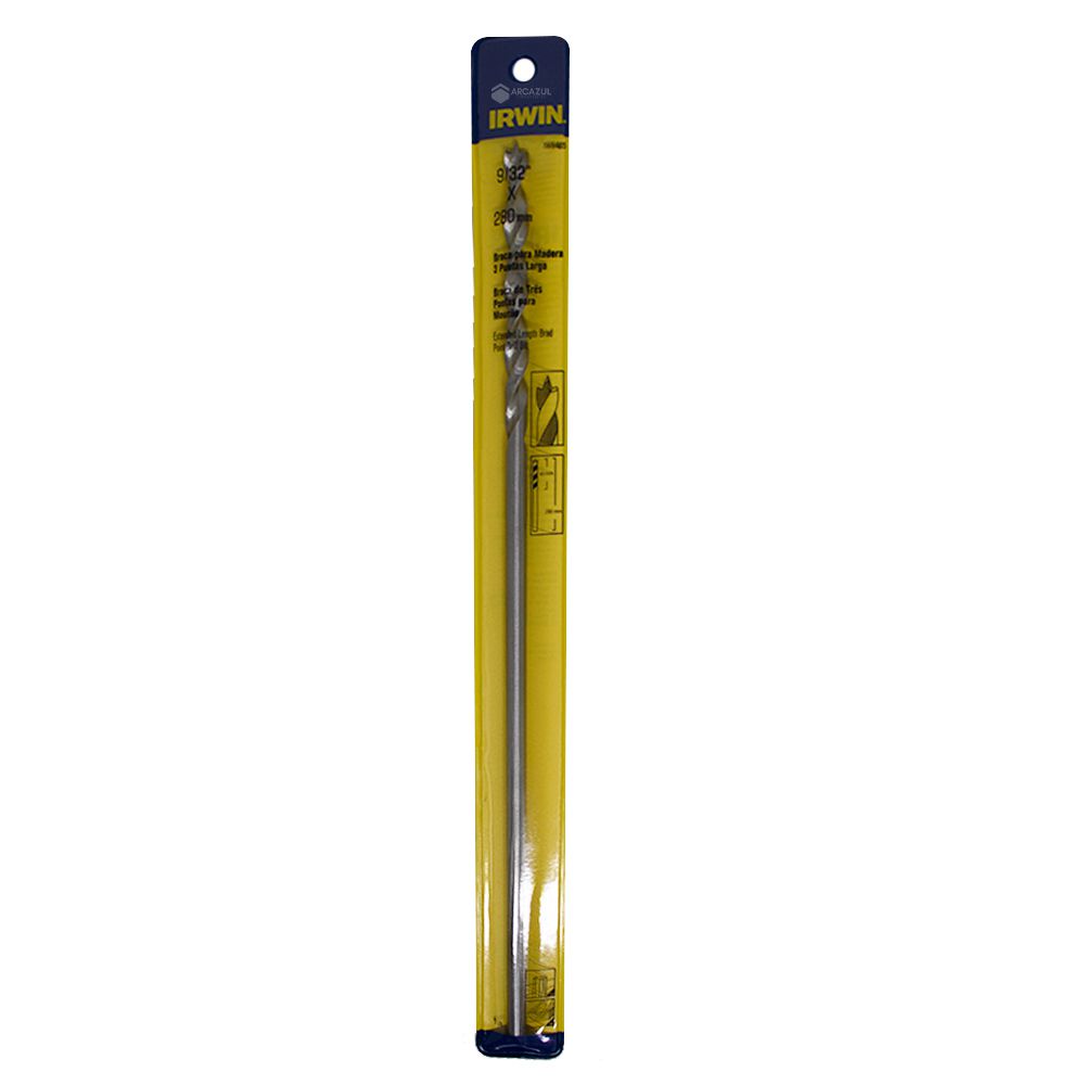 Broca Mourão 3 Pontas para Madeira 9/32'' 7.14mm x 280mm Irwin IW8465 ...