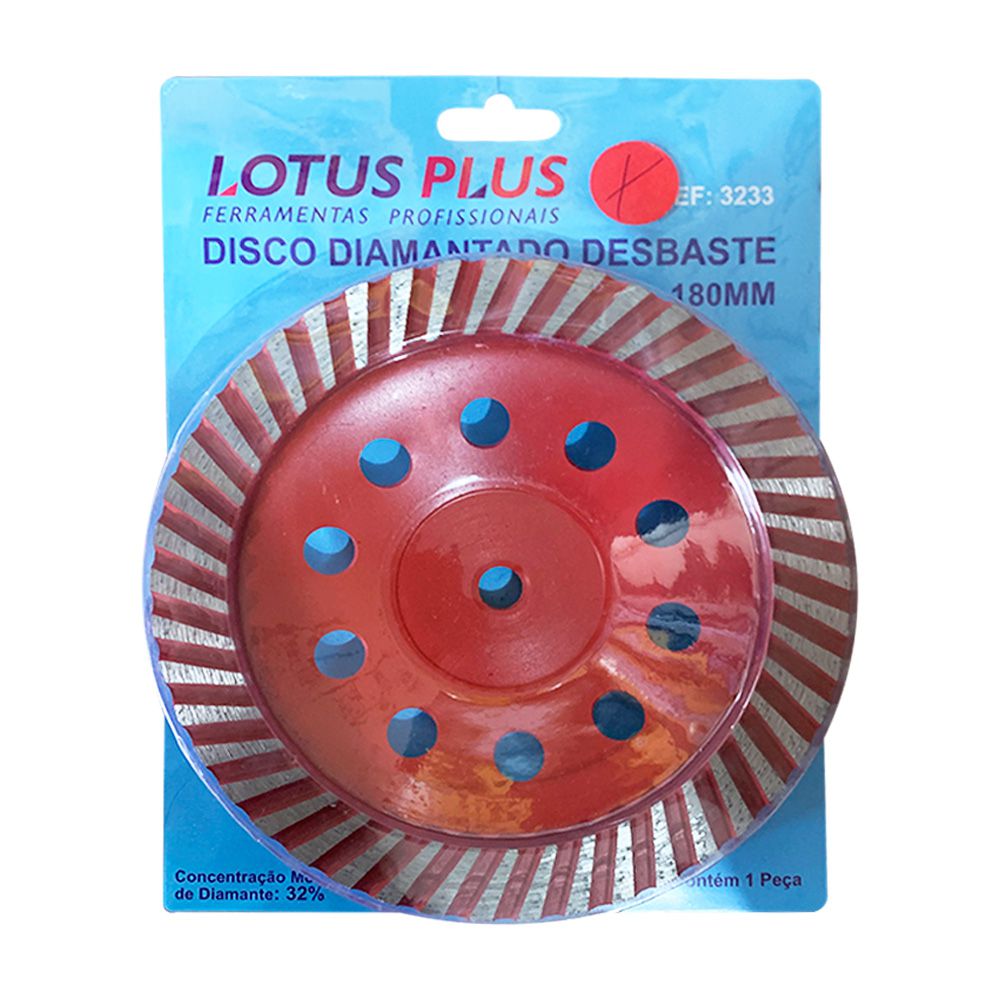 Disco Diamantado de Desbaste Rebolo Turbo 7" 180mm x M14 Lotus Plus ...