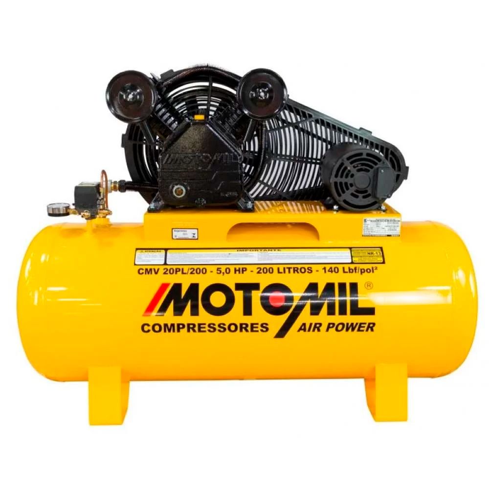 Compressor Air Power 20 Pés 5,0 HP Trifásico 220/380V Motomil CMV20PL ...