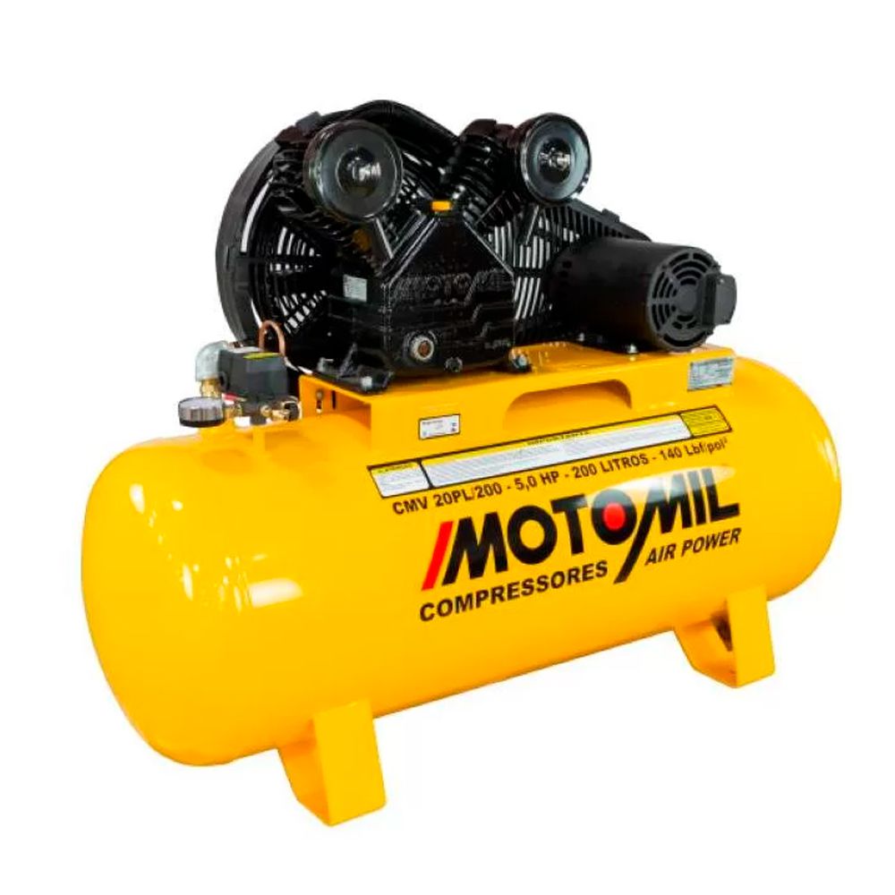 Compressor Air Power 20 Pés 5,0 HP Trifásico 220/380V Motomil CMV20PL ...