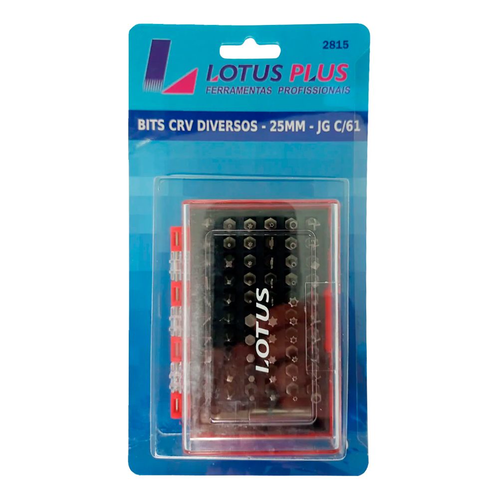 Jogo de Bits com Estojo e Adaptador Magnético 61 Peças 25mm Lotus 2815 ...