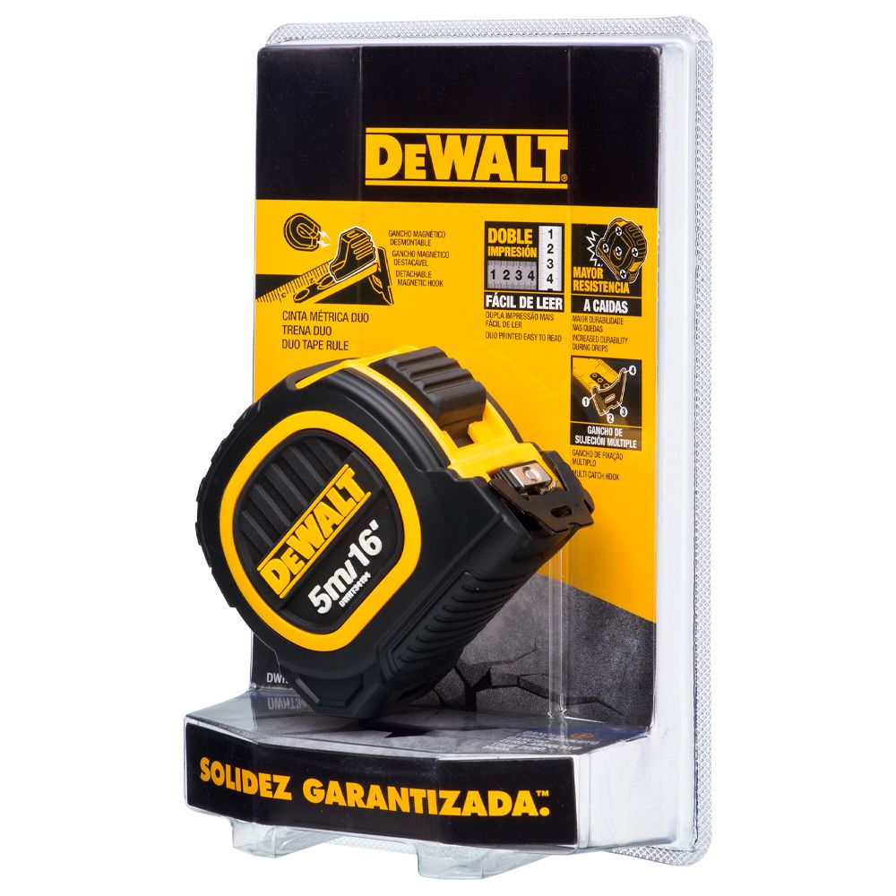Trena Emborrachada Duo Gancho Multiplo 5 Metros x 25mm Dewalt DWHT34194 ...