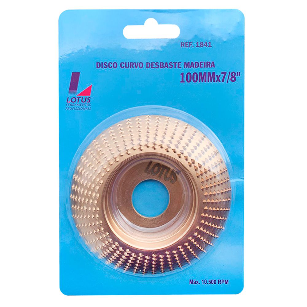 Disco Curvo de Desbaste em Madeira 100mm para Esmerilhadeira Lotus 1841 ...