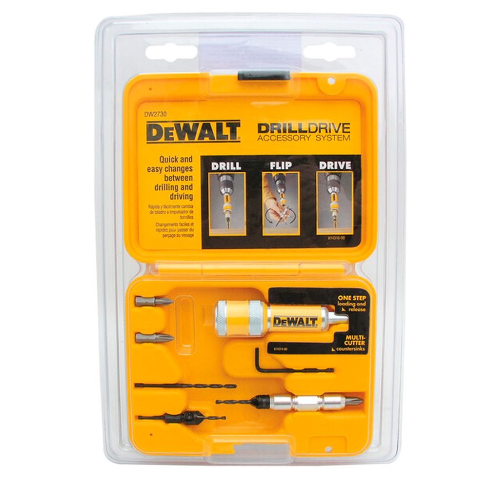Kit Troca Rápida para Furar e Parafusar com 8 Peças Dewalt DW2730 ...