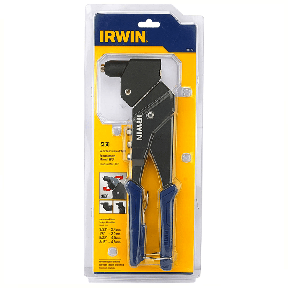 Alicate Rebitador Manual Profissional com Cabeça Giratória 360º Irwin ...