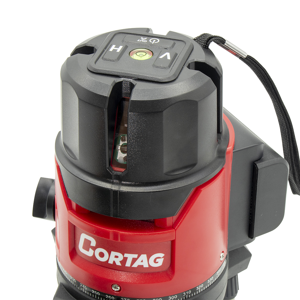 Nível a Laser à com 2 Baterias 360º 5 Linhas Verde 15 Metros com Maleta ...