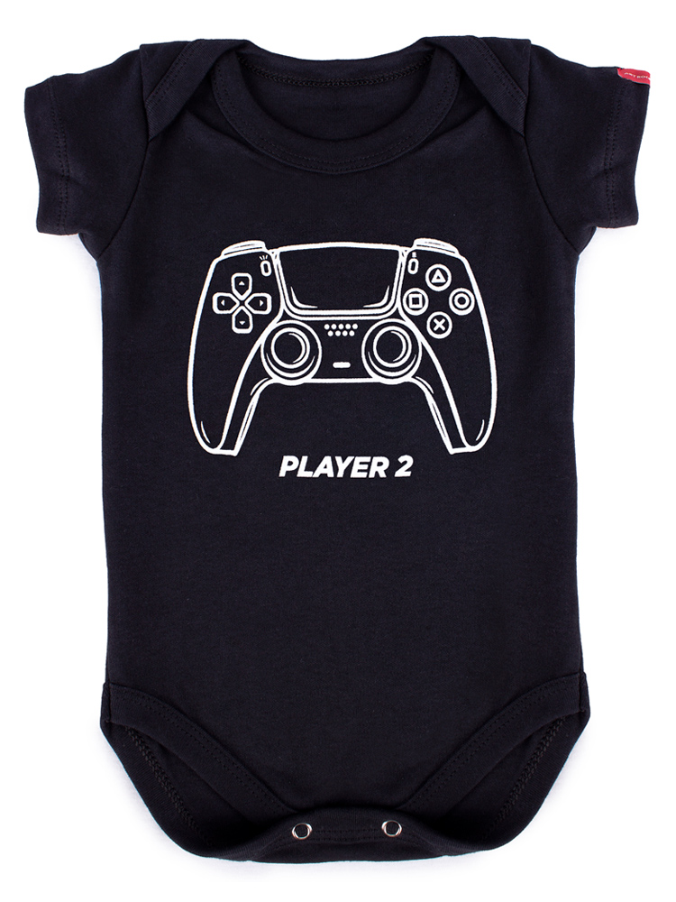 Body Bebê Player 2 Preto - Atacado Art Rock