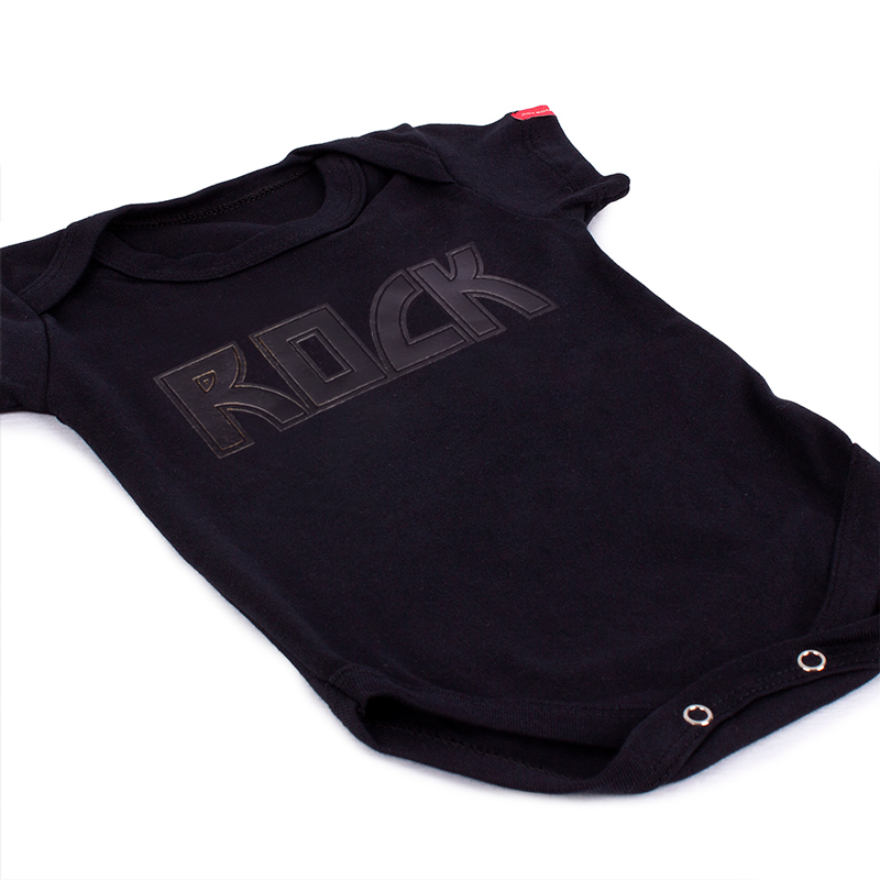 Body Bebê Rock Relevo Preto - Atacado Art Rock