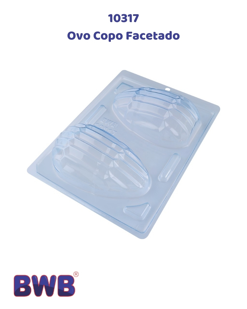 FORMA DE ACETATO 3 PARTES COM SILICONE OVO COPO FACETADO (10317) - BWB ...