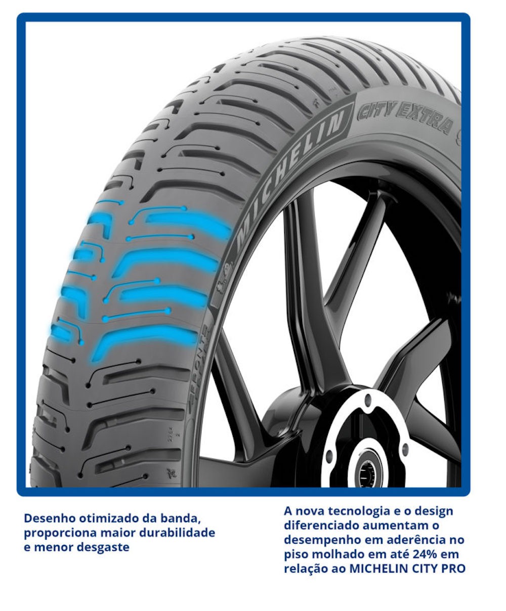 Pneu Michelin City Extra 80/100-18 47S Dianteiro TL - Fisch Moto Center