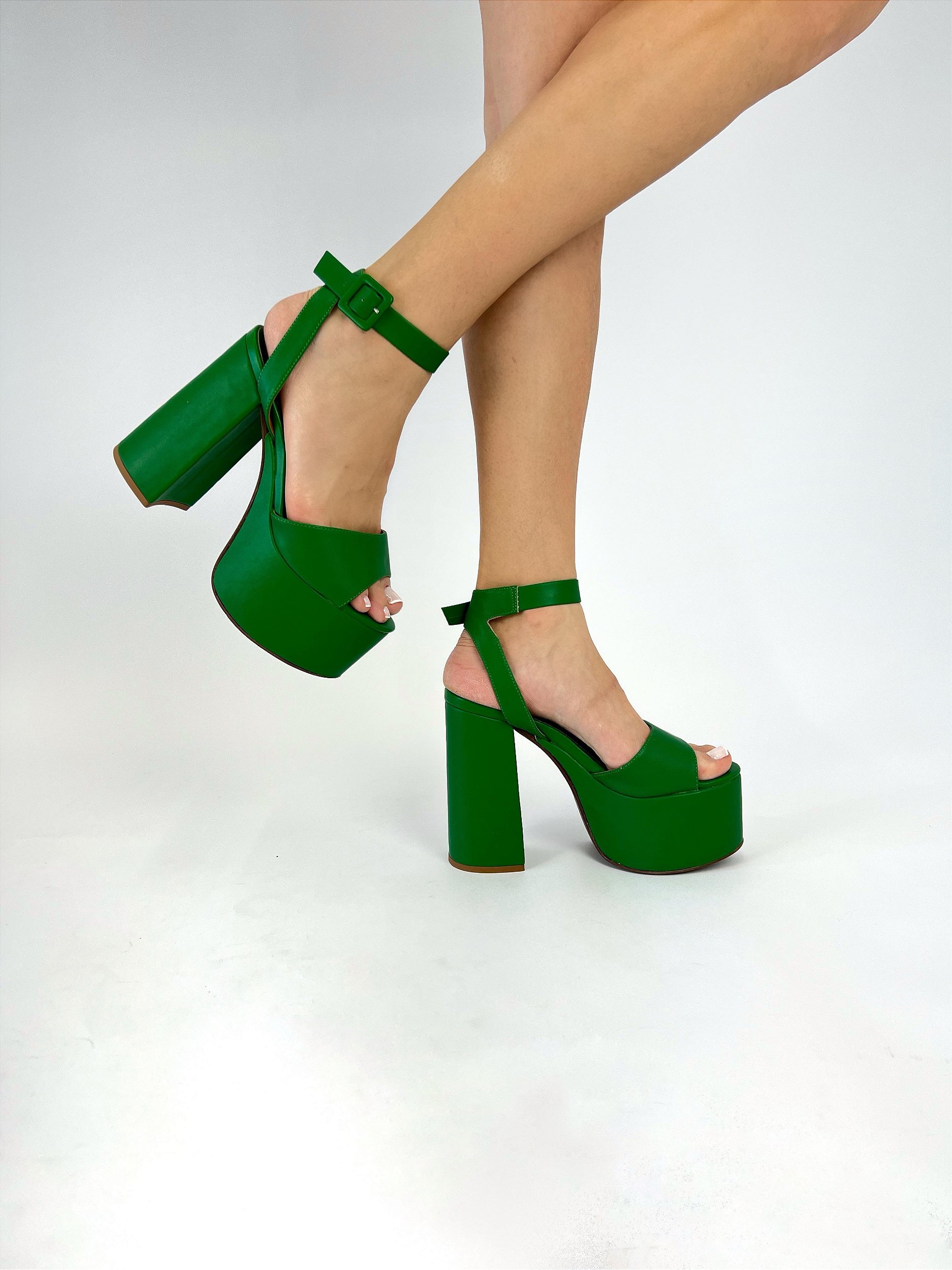 Sandália Plataforma ISA Verde - Dhermes shoes