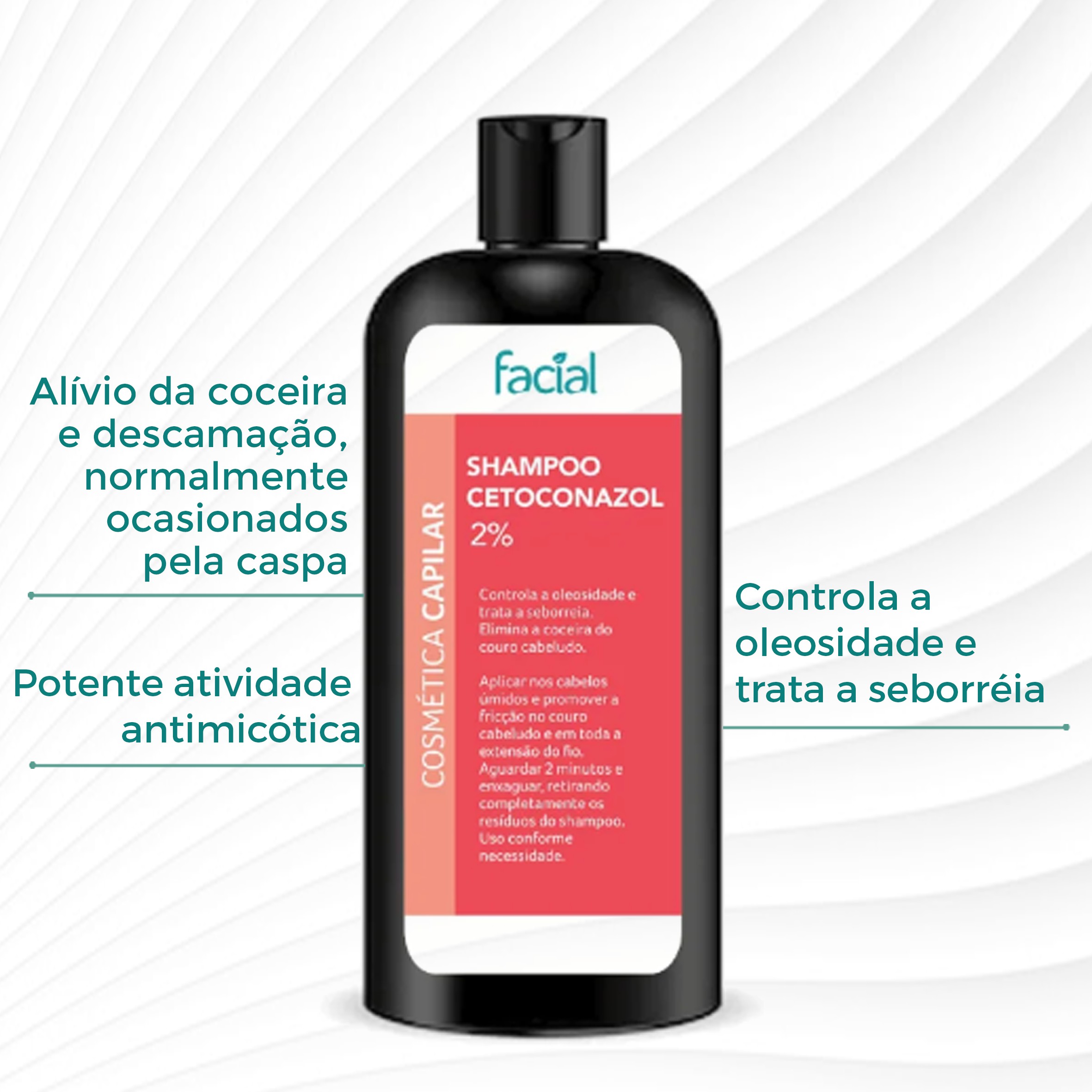 Shampoo Cetoconazol 2% 200ml - Facial Farmácia