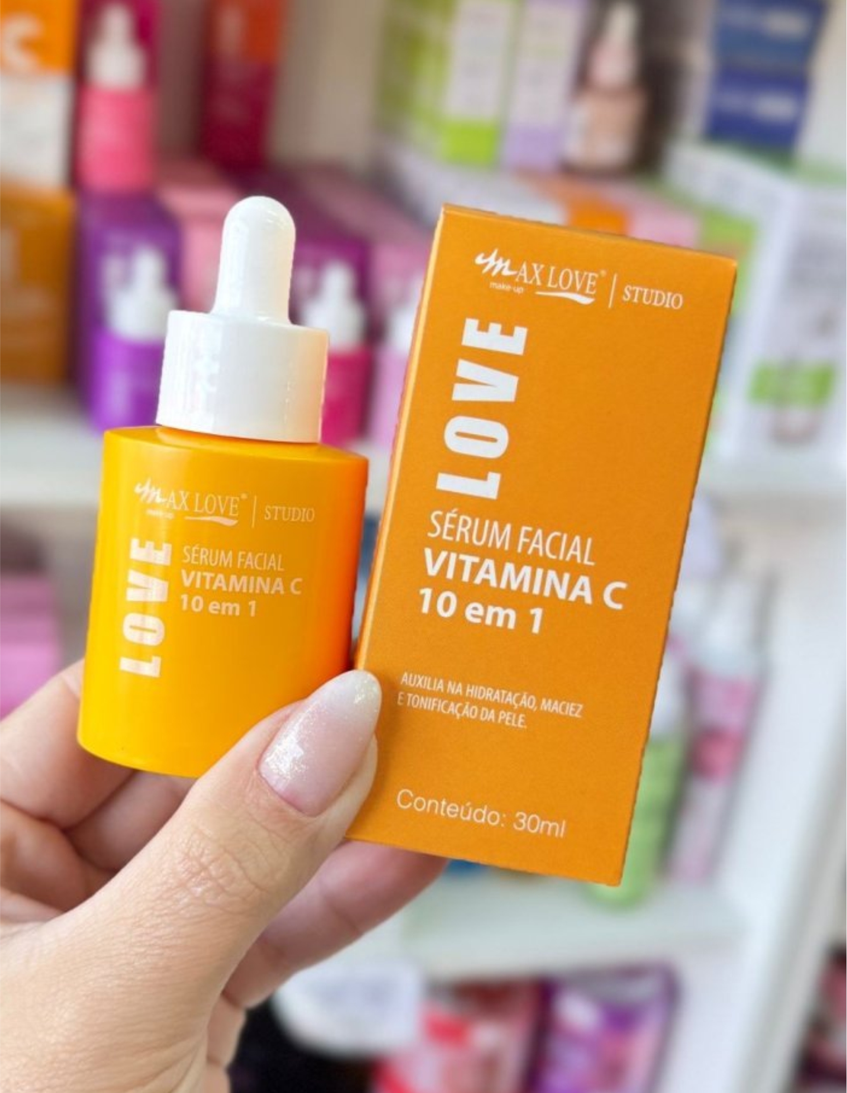 Sérum Facial Antioleosidade com Vitamina C, Ácido Hialurônico e ...