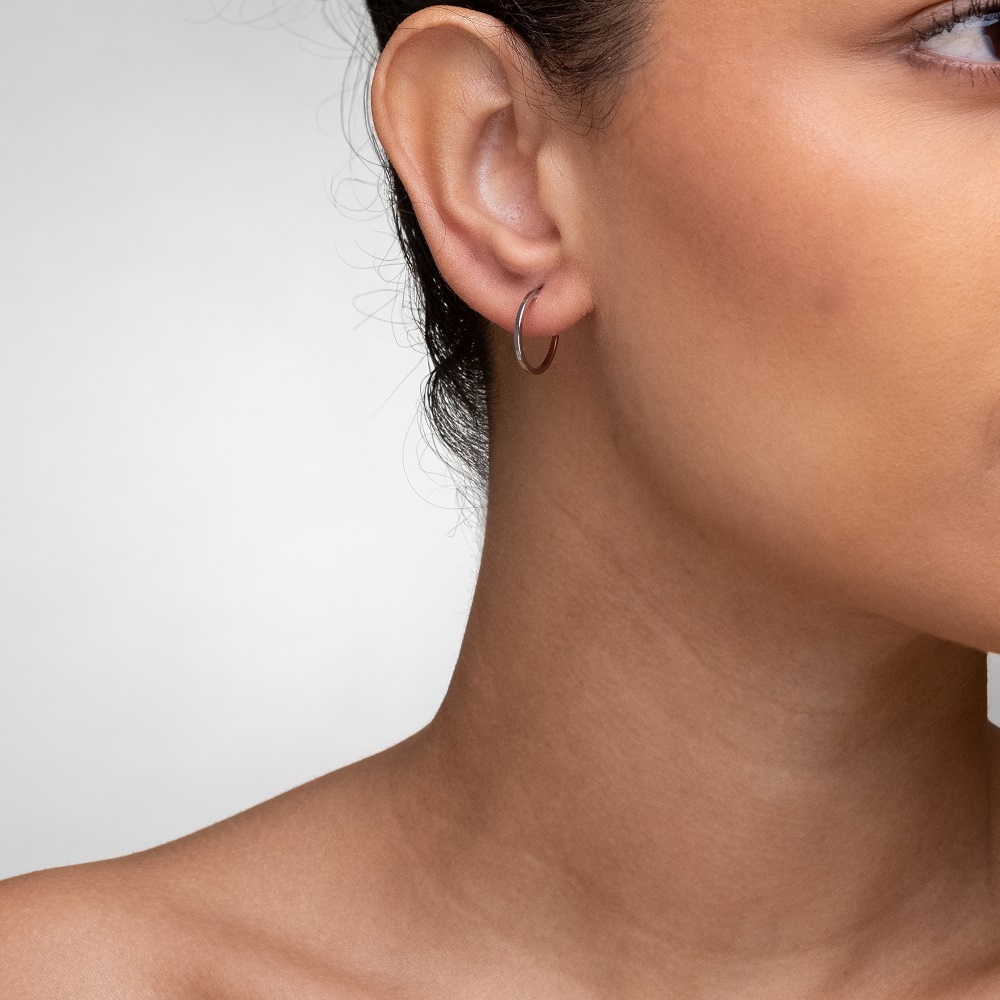 Brinco Meia Argolinha 15mm Quadrado - Mundo Joias