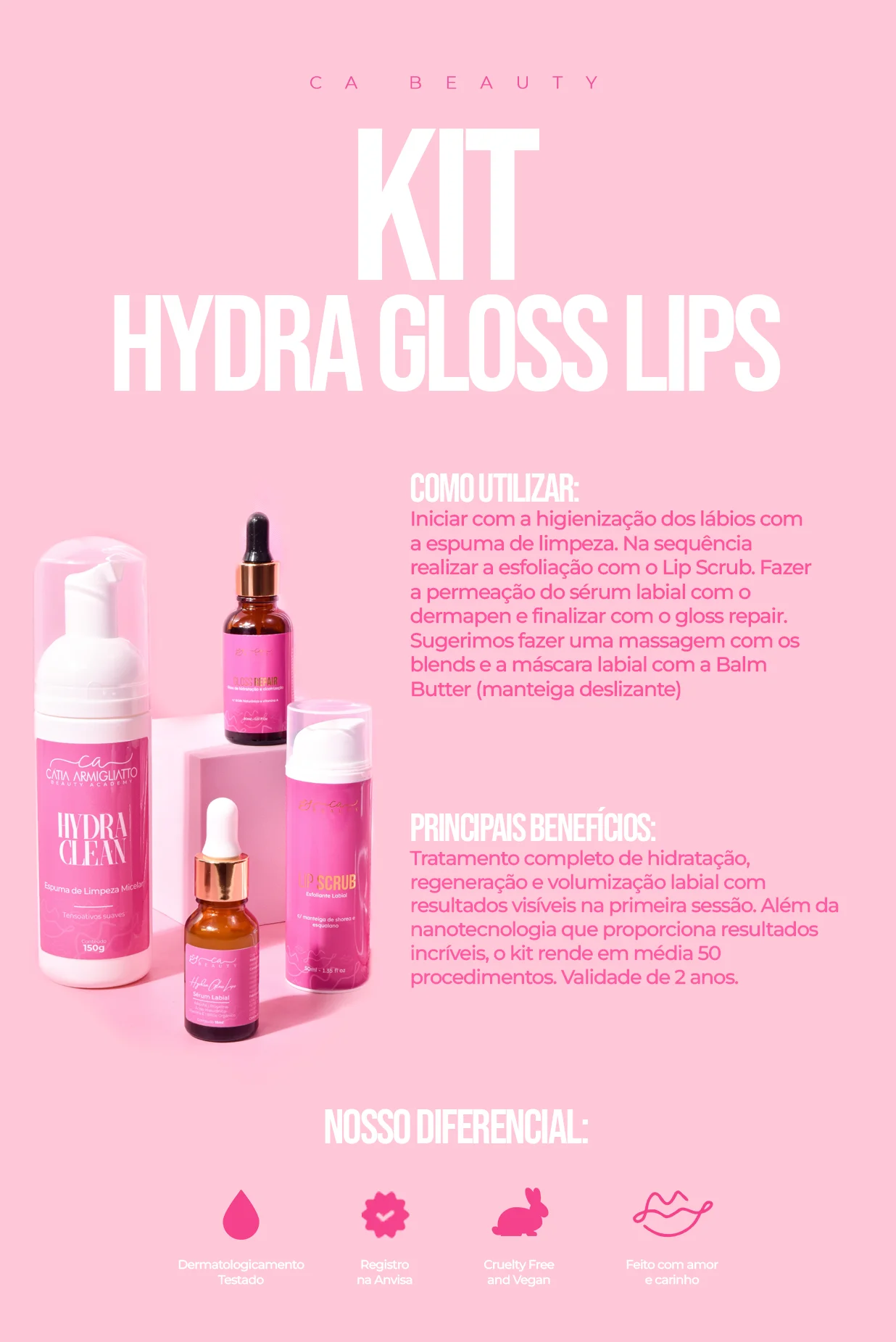 Kit Hydra Gloss Lips - Ca Beauty - Oba Cílios