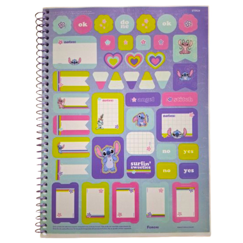 Caderno Universitário 1 Matéria 80 Folhas Just Chill Stitch Disney ...