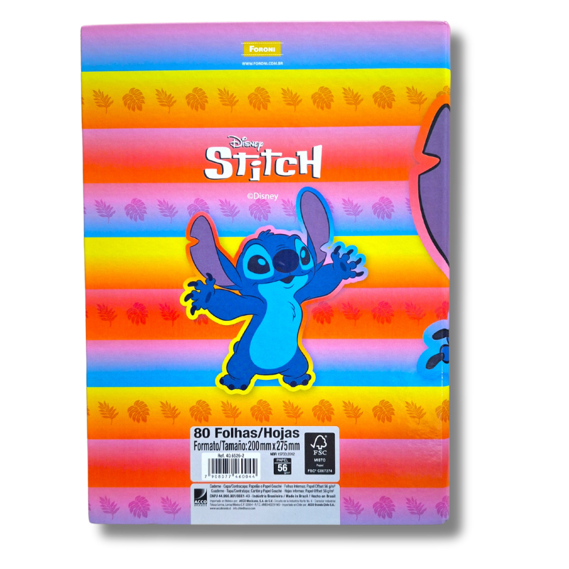 Caderno Brochurão 1 Matéria 80 Folhas Experiment 262 Stitch Disney ...