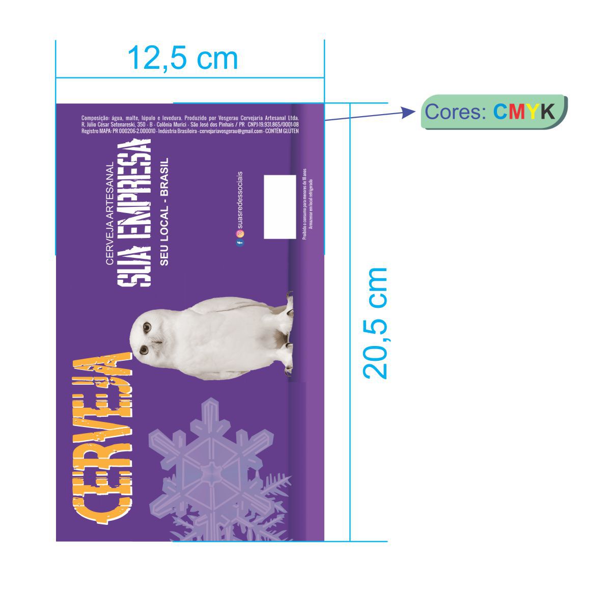 Rótulo Personalizado 20,5x12,5 BOPP Perolizado - Malires Gráfica