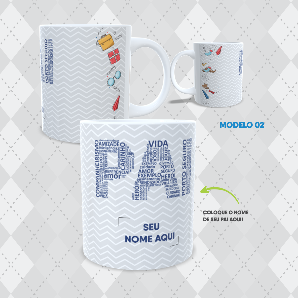 CANECA BRANCA PERSONALIZÁVEL + CAIXA - Malires Gráfica