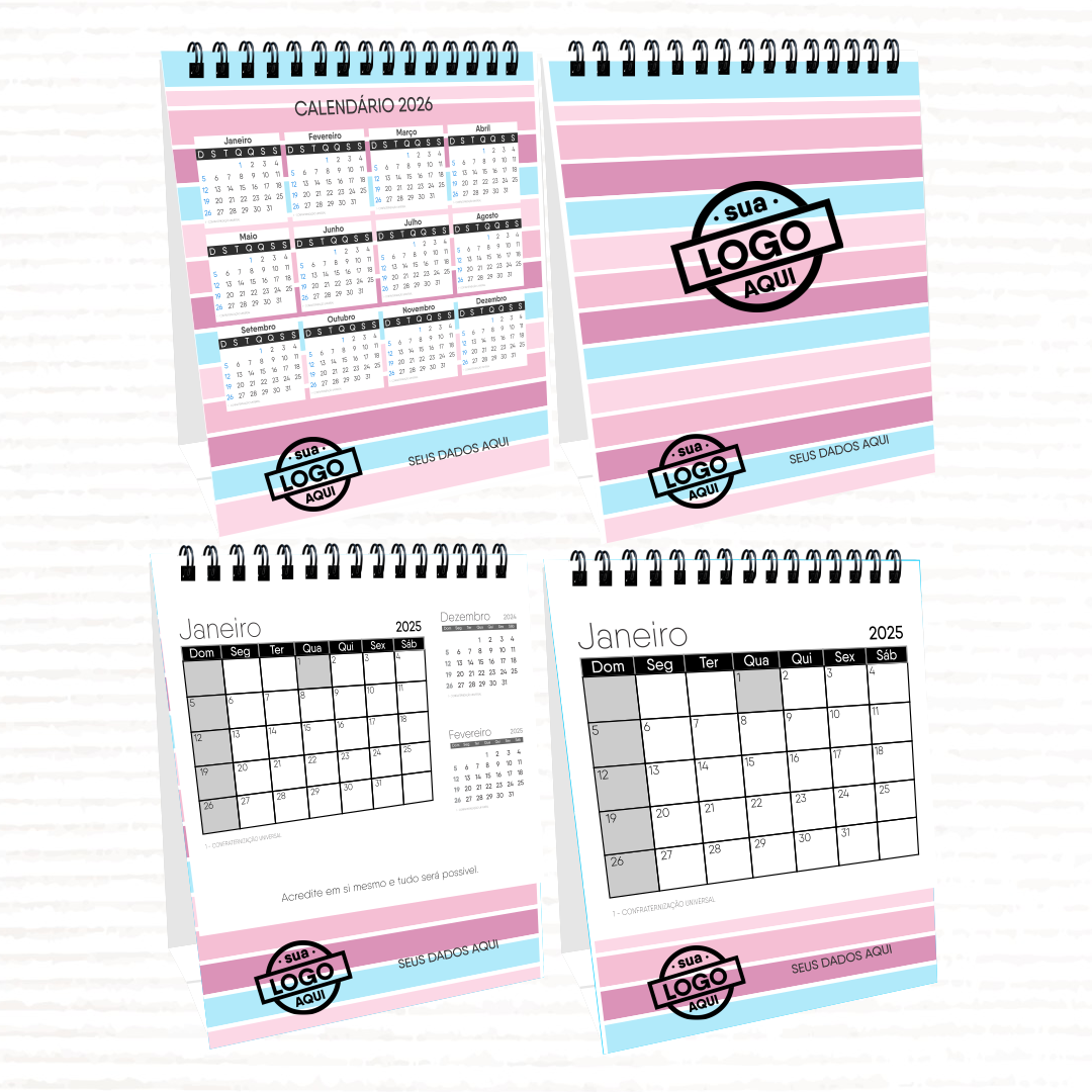 CALENDÁRIO DE MESA COM BASE PERSONALIZADA - Malires Gráfica