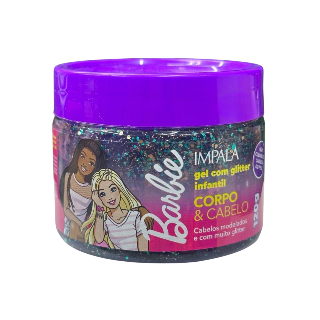 Gel Com Glitter Barbie Infantil Kids Cabelo E Corpo Impala - Vobella