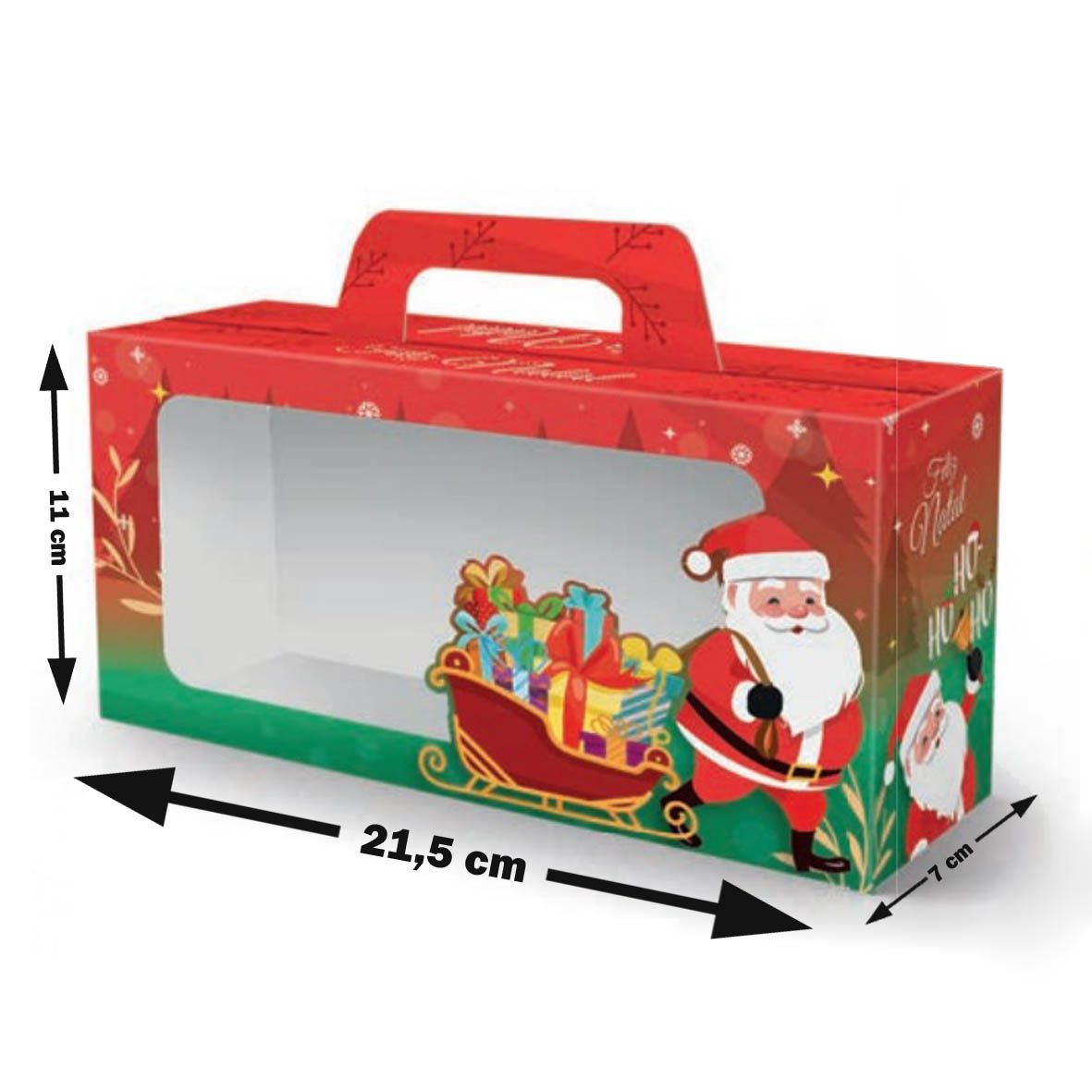 Caixa Maleta c/ Visor Feliz Natal NT204 UN - JR - Tudo para sua festa você encontra aqui na Fiel ...